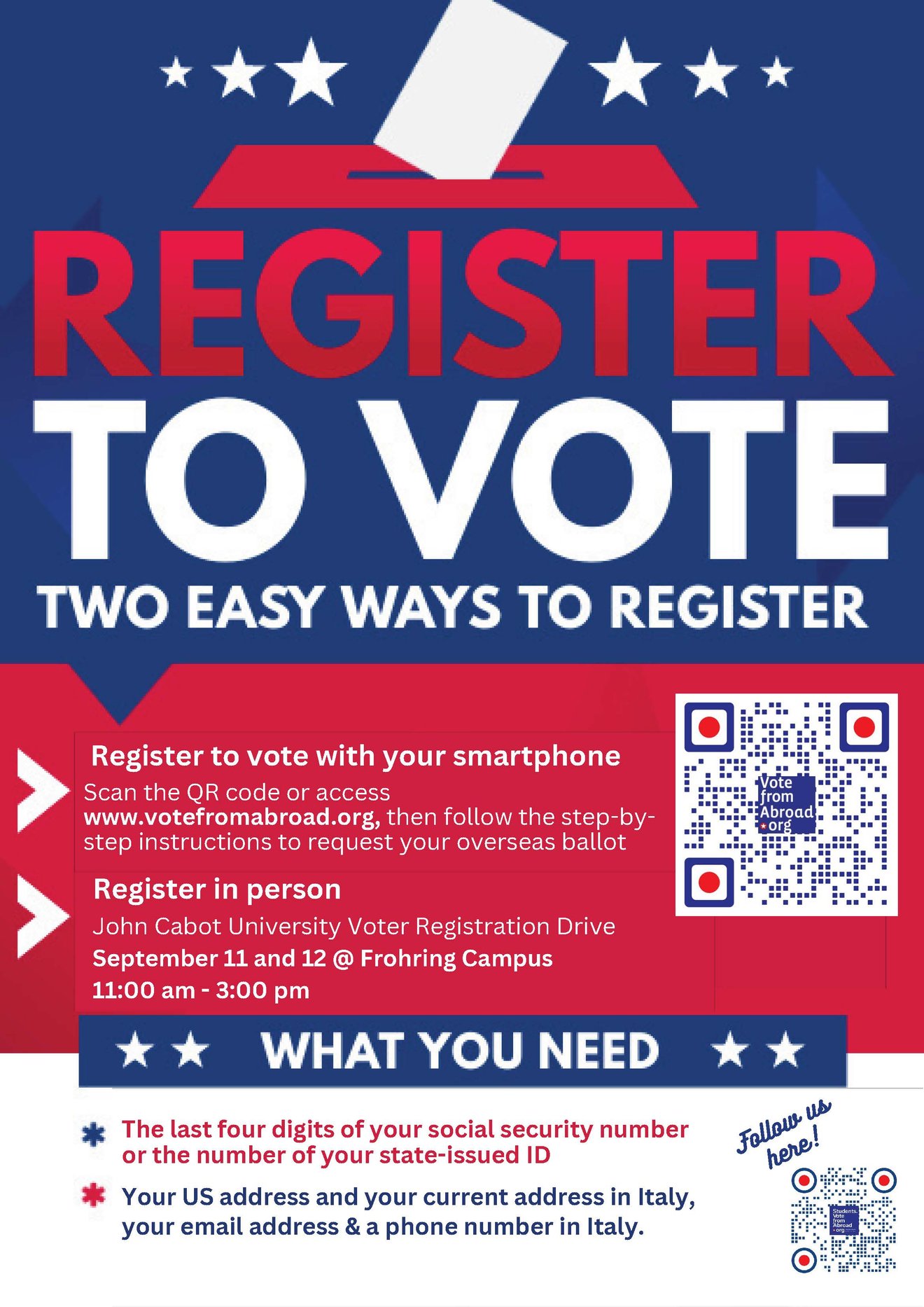 Vote From Abroad As You Study At John Cabot University In Rome, Italy